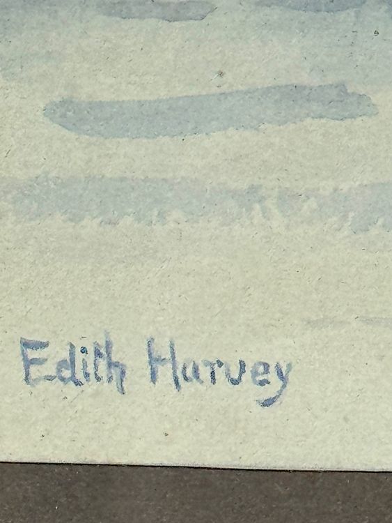 Wüstenlandschaft Aquarell Signiert Edith Harvey (Gebraucht) in Root für ...