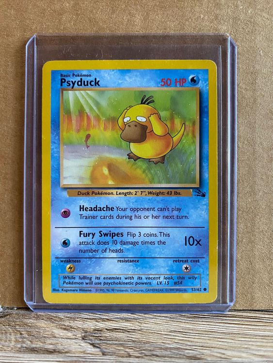 Pokémon Psyduck 53/62 Fossil-1st Edition Regular (Neu (gemäss ...
