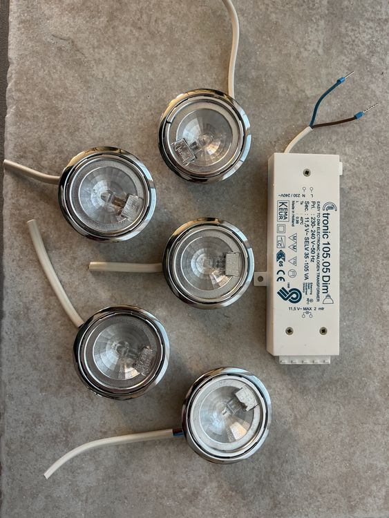 5x 12V/20W Halogen Einbauspot inkl. Trafo | Kaufen auf Ricardo