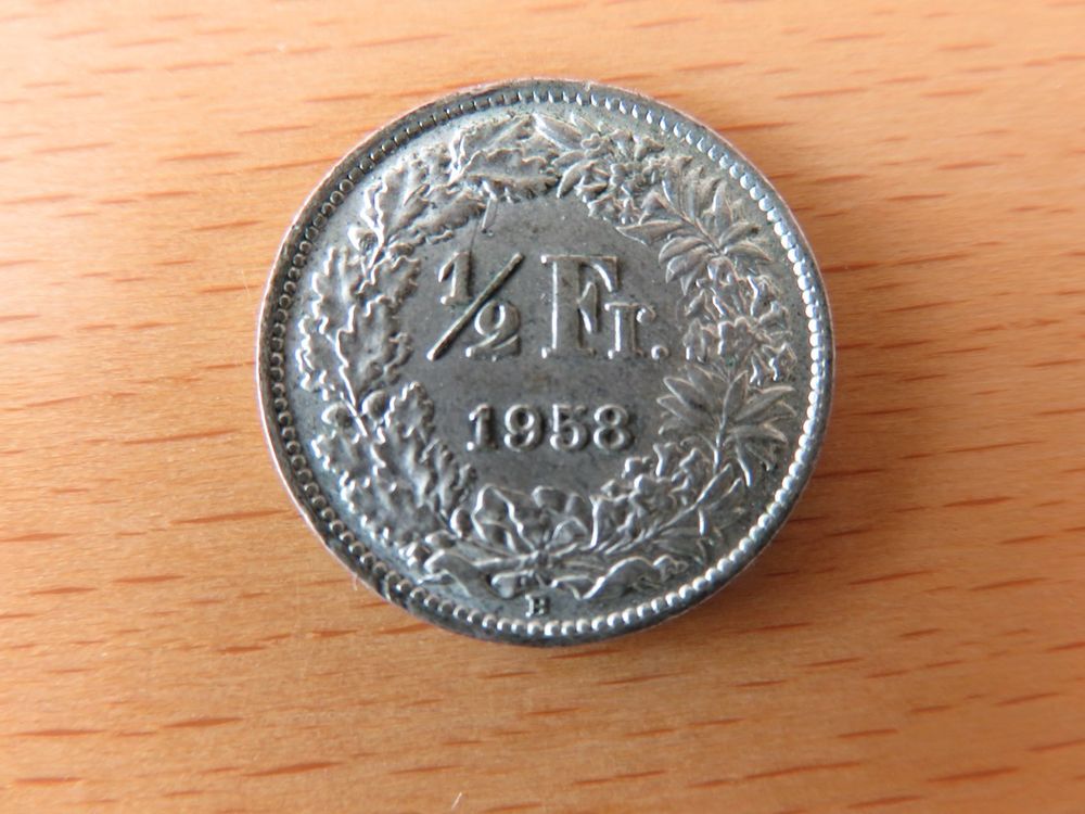 SCHWEIZ Münze 50 Rappen Silber 1958 (Gebraucht) in Thun für CHF 4.5 ...
