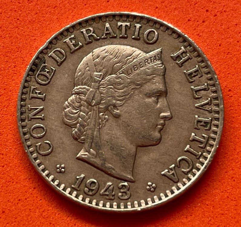 'Historisches Symbol der Neutralität': 20 Rappen von 1943 (Gebraucht ...