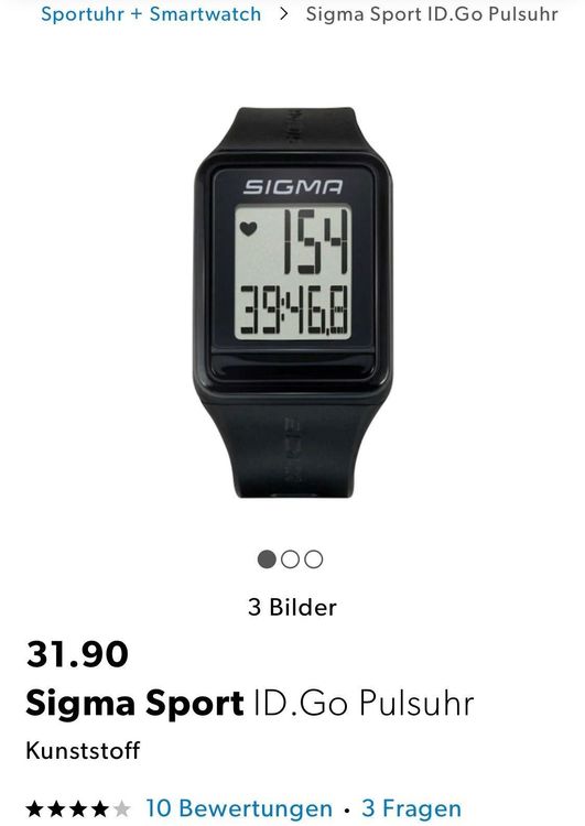ID.GO Pulsuhr inkl. Brustgurt Sigma (Gebraucht) in Zürich für CHF 13 ...