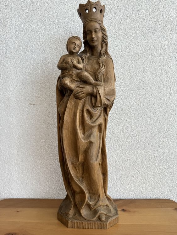 Maria Mutter Gottes mit Jesus Kind, Madonna aus Holz 50 cm (Gebraucht ...