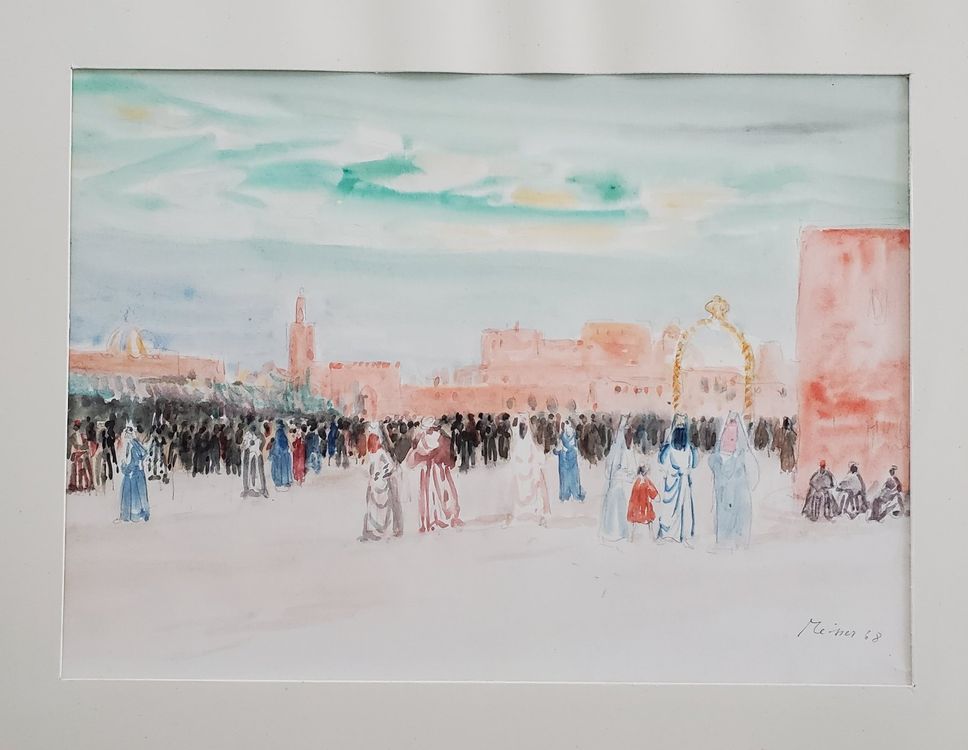 LEONHARD MEISSER Chur original Aquarell Marokko Bild Nr. 22 | Kaufen ...