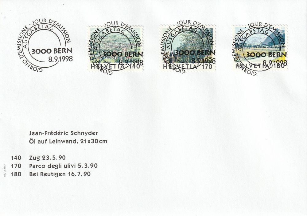 1998 Dauermarken, Bilder der Schweiz ET - Vollstempel (Neu und originalverpackt) in Homburg für ...