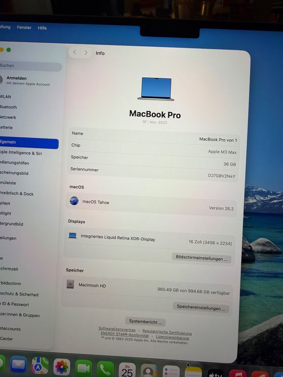 Apple MacBook Pro 16" M3 Max 1TB Festplatte (Gebraucht) in Basel für ...