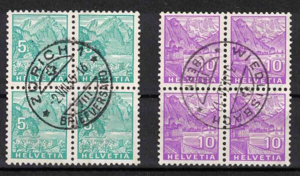 1934 Landschaftsbilder Nr. 196, 196 im Viererblock ʘ (Neu (gemäss Beschreibung)) in Nuglar für ...