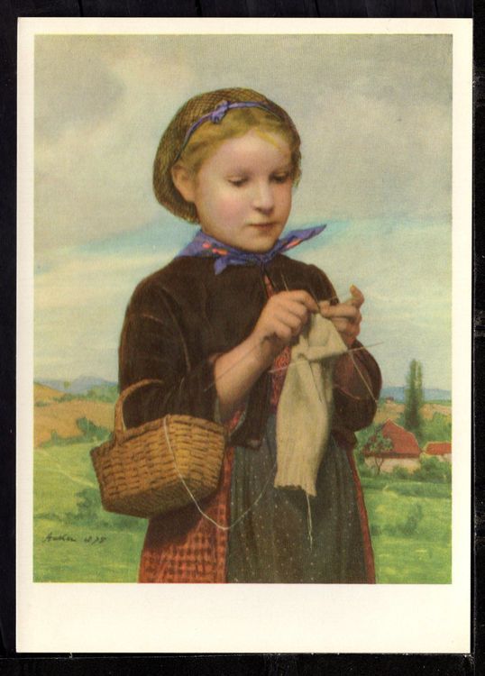 ALBERT ANKER Strickendes Bernermädchen 1875 (Gebraucht) in Aarau für ...