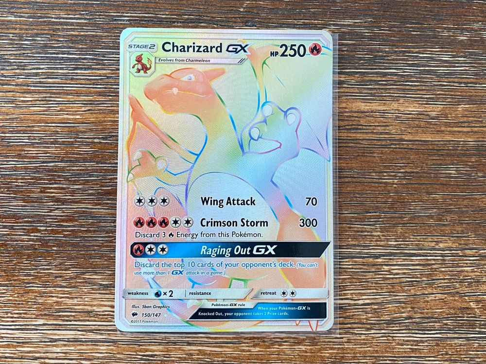 Charizard GX Rainbow 150/147 Burning Shadows englisch (Gebraucht) in ...