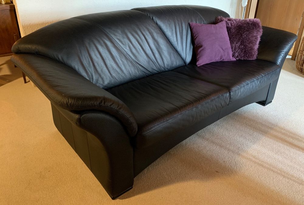 Schwarzes Ledersofa | Kaufen auf Ricardo
