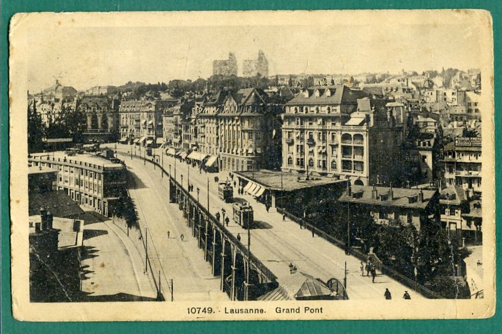 Lausanne, Grand Pont, belebt, 1924 (Gebraucht) in Sargans für CHF 1 – mit Lieferung auf Ricardo ...