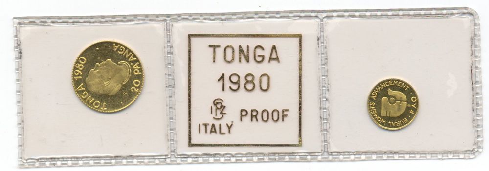 Tonga Italien Italia 10 + 20 Pa'anga 1980 Proof Gold 2Münzen | Kaufen ...
