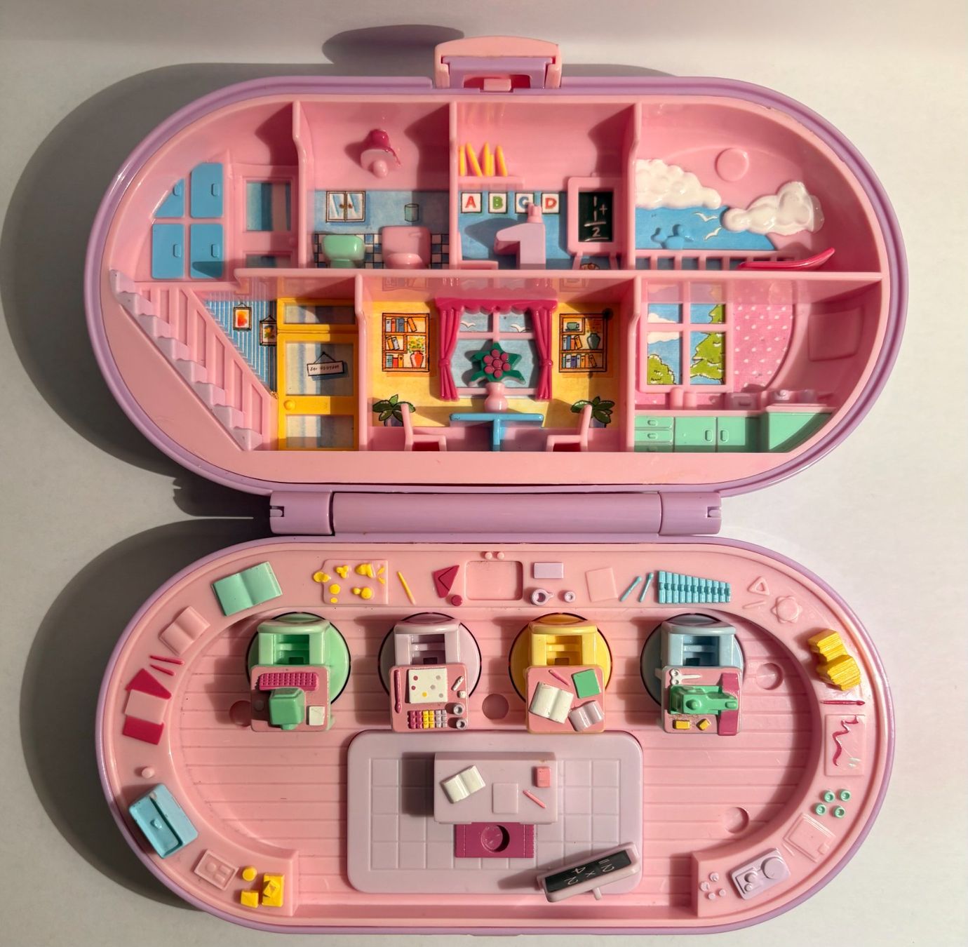Polly Pocket Bluebird 1992 Stampin' School inkl. 4 Figuren (Gebraucht ...