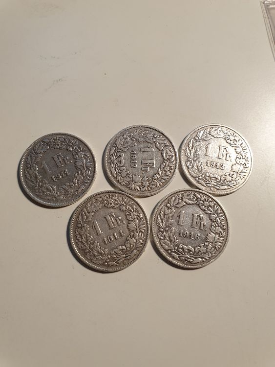 5 stk 1 Fränkler von 1911-14 u 16 (Gebraucht) in Würenlos für CHF 34.9 ...