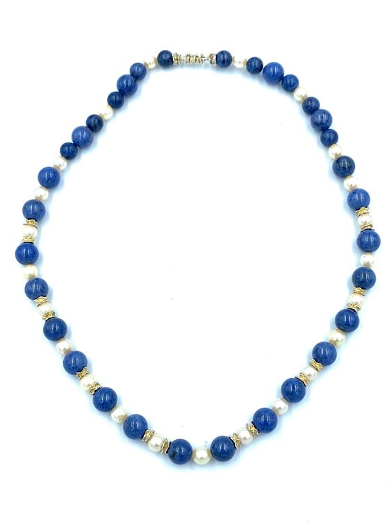 GILBERT ALBERT. Collier argent, sodalite et perles | Kaufen auf Ricardo