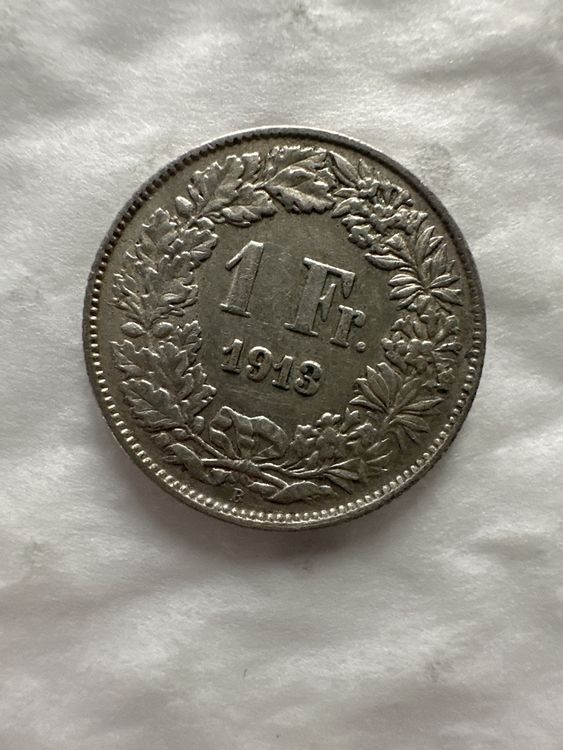 Silbermünze 1 Franken Helvetia 1913 Schweiz Swiss Franc Münz | Kaufen auf Ricardo
