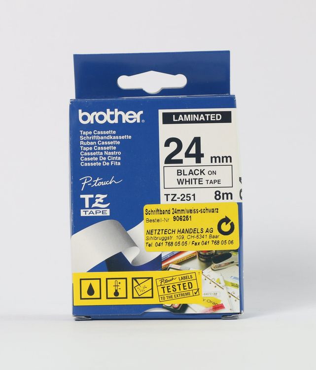 Schriftbandkassette TZ-251 (z.B. zu Brother P-touch 2480) (Neu und ...