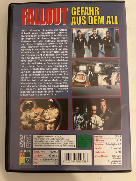 Fallout - Gefahr aus dem All (1999) DVD 📀 (Neu (gemäss Beschreibung ...