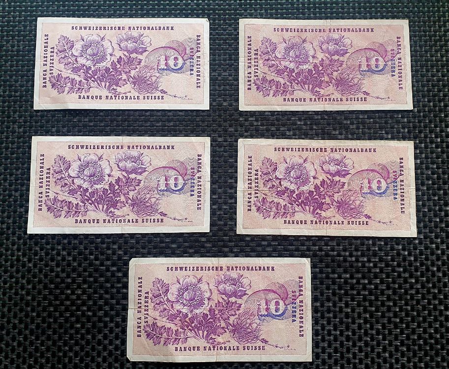5x 10 Franken Note | Kaufen auf Ricardo