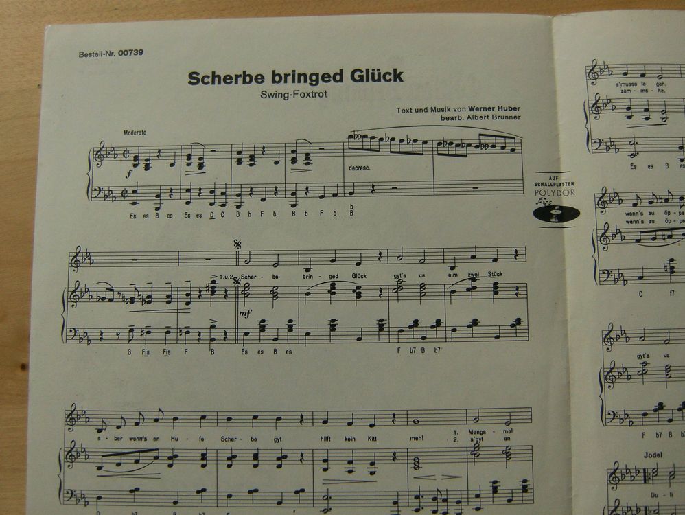 Notenblatt "Scherbe bringed Glück" Swing-Foxtrot (Neu (gemäss ...