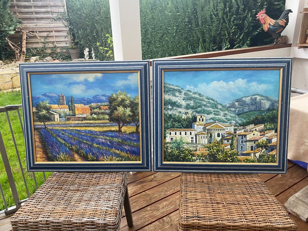 2 zeitgenössische Ölgemälde südfranzösische Landschaften | Kaufen auf Ricardo