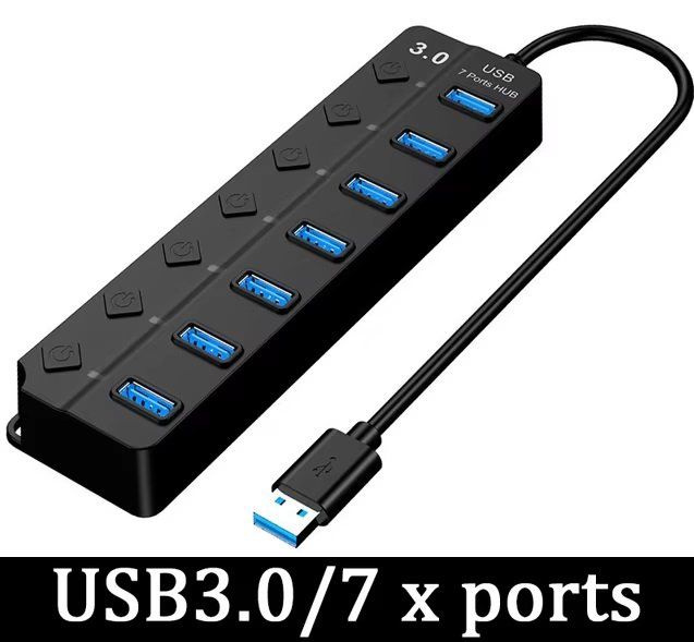 7 Port Multi USB 3,0 Splitter HUB Expander Switch (Neu (gemäss ...