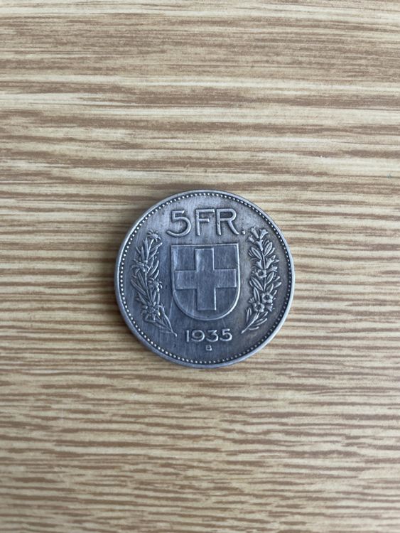5 Franken Münze 1935 Silber (Gebraucht) in Hasle Lu für CHF 11 – mit Lieferung auf Ricardo kaufen