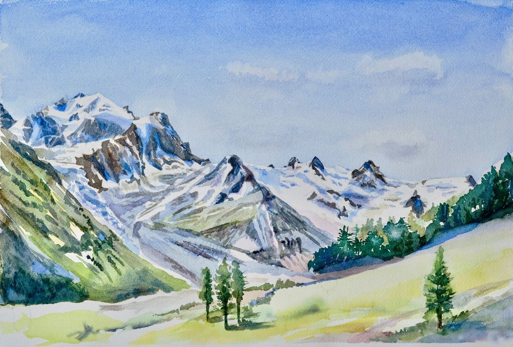 Aquarell Piz Roseg, Original (Neu und originalverpackt) in Wald ZH für CHF 55 – mit Lieferung ...