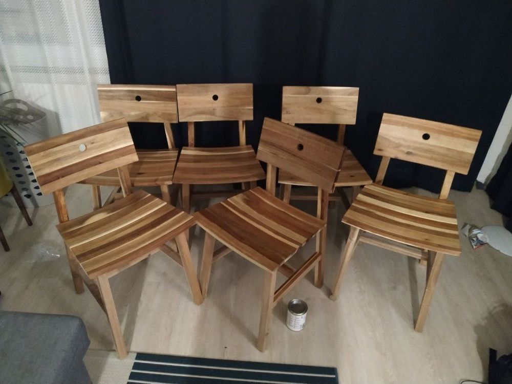 Skogsta Stuhle Ikea aus Acacias Holz (Gebraucht) in Sugiez für CHF 50 ...