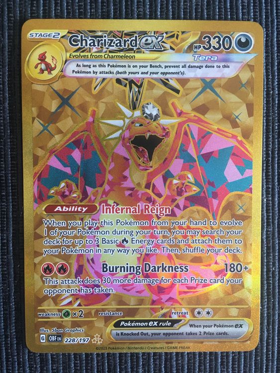 Pokemon Obsidian Flames Charizard EX Gold Tera Englisch (Neu (gemäss ...