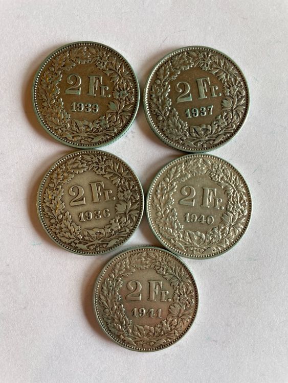5 stk. 2.- silber (7) (Gebraucht) in Bonstetten für CHF 30 – mit Lieferung auf Ricardo kaufen