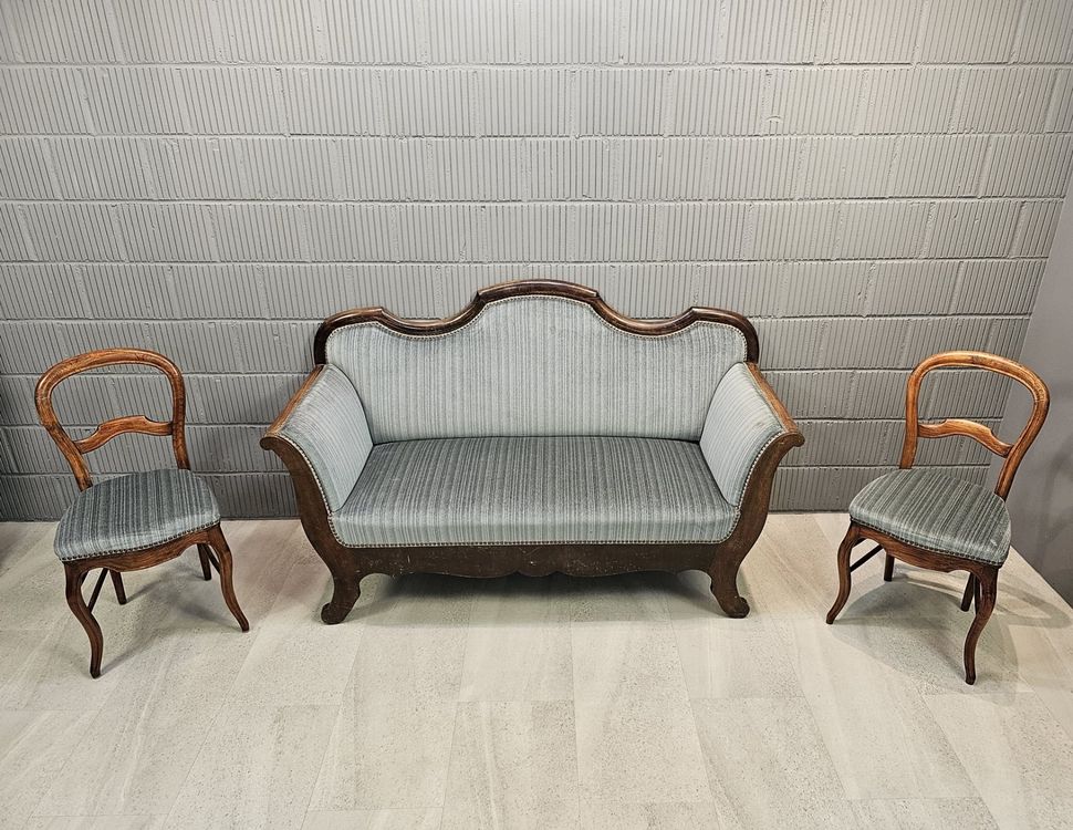 Biedermeier Sofa & 2 Beistellstühle Diwan mit Polsterstühlen | Kaufen auf Ricardo