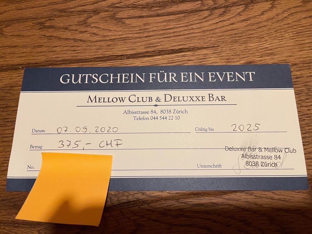 Mellow Club Gutschein 375.- | Kaufen auf Ricardo