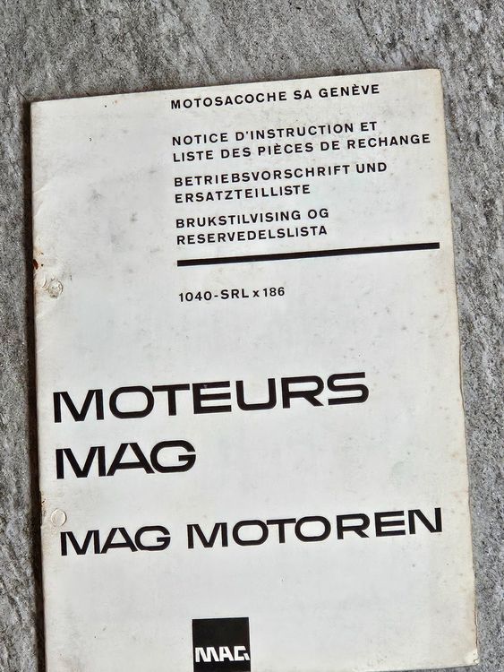 MAG Motoren 1040 - SRL x 186. Ersatzteilliste (Gebraucht) in Flamatt ...