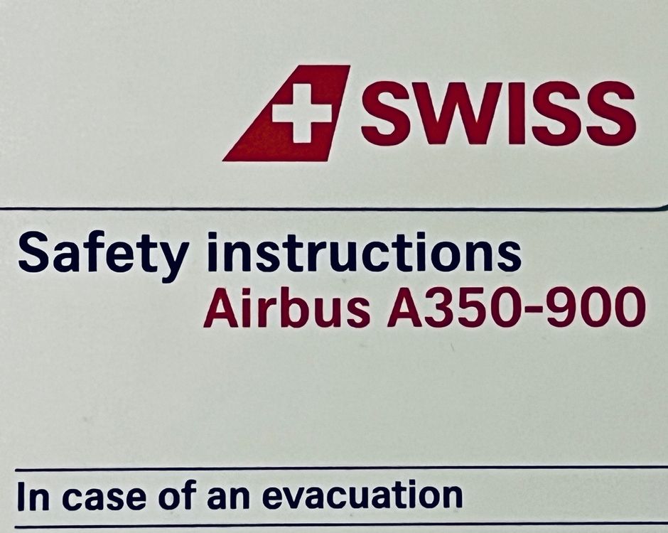 NEU!! SWISS A350-900 Safety Card Aviatik Airlines (Neu (gemäss ...