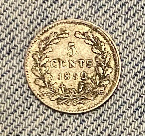 Nederland small silver coin 5 cents 1850 (Gebraucht) in Zürich für CHF ...