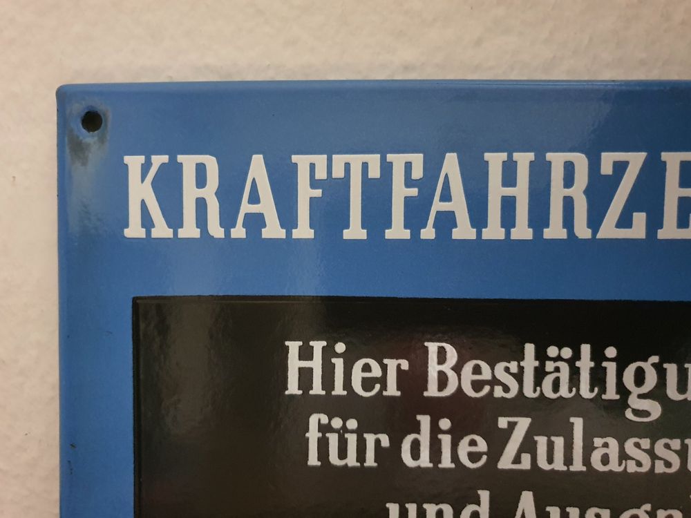 Altes Emailschild Kraftfahrzeughalter Karten Emaille Schild | Kaufen ...