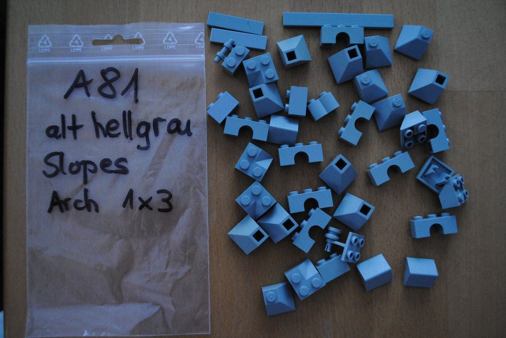 Lego - alt-hellgraue Slopes, Arch 1x3 gem. Bildern /A81 (Gebraucht) in ...