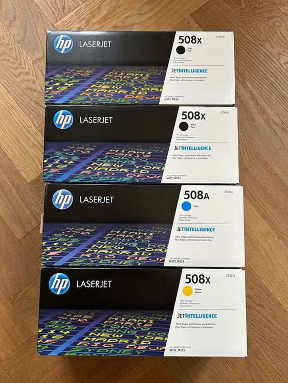 HP Lasejet Toner Set M552 und M553 Schwarz, Cylan, Yellow (Neu und ...