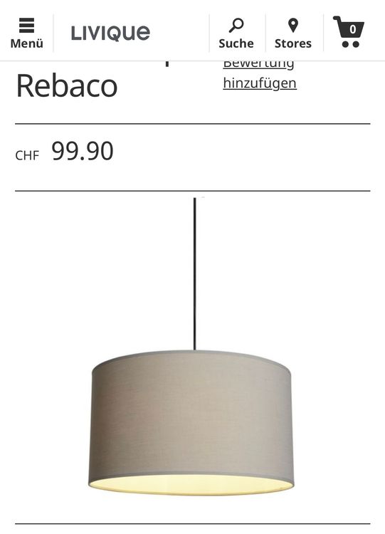 Pendellampe Rebaco Neu (Neu und originalverpackt) in Schaffhausen für ...