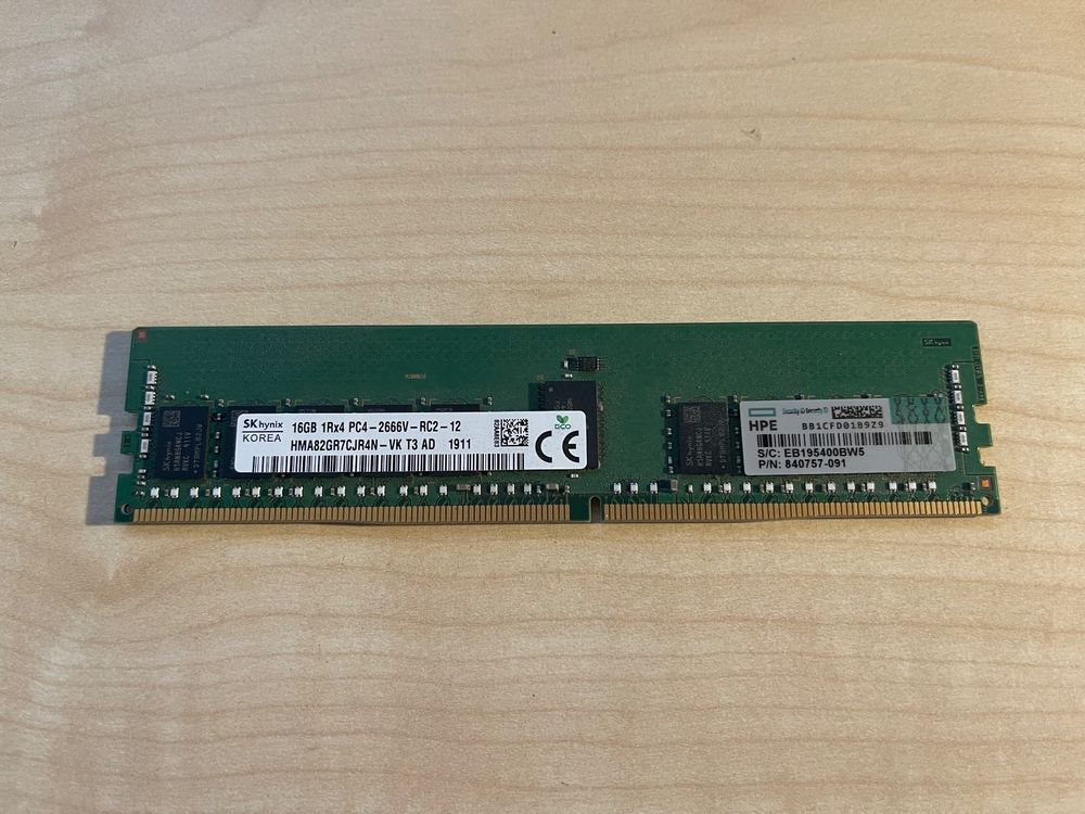 HPE Server-RAM, 16GB, 1Rx4, PC4-2666V-R, DDR4 | Kaufen auf Ricardo