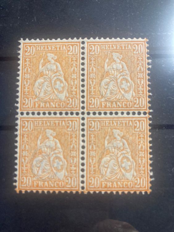 Sitzende Helvetia ** im 4er Block (Gebraucht) in schafisheim für CHF 5 – mit Lieferung auf ...