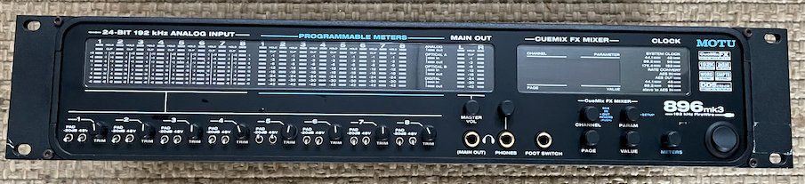 MOTU 896 mk3 Firewire 24 Bit/192 kHz + 2 câbles optique ADAT | Kaufen ...