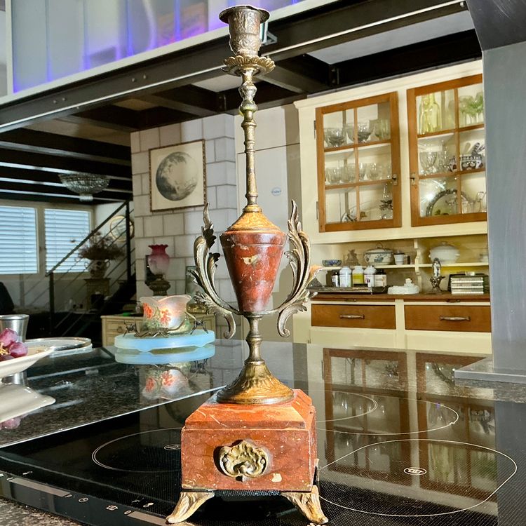 JUGENDSTIL KERZENLEUCHTER BRONZE MARMOR FRANKREICH UM 1900 (Gebraucht) in Biglen für CHF 31 ...