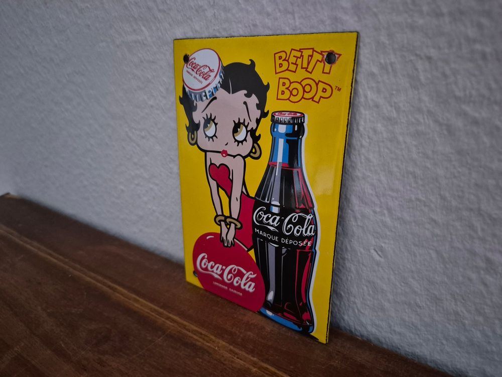 Emailschild Coca Cola Betty Boop Logo Emaille Schild Reklame (Neu ...