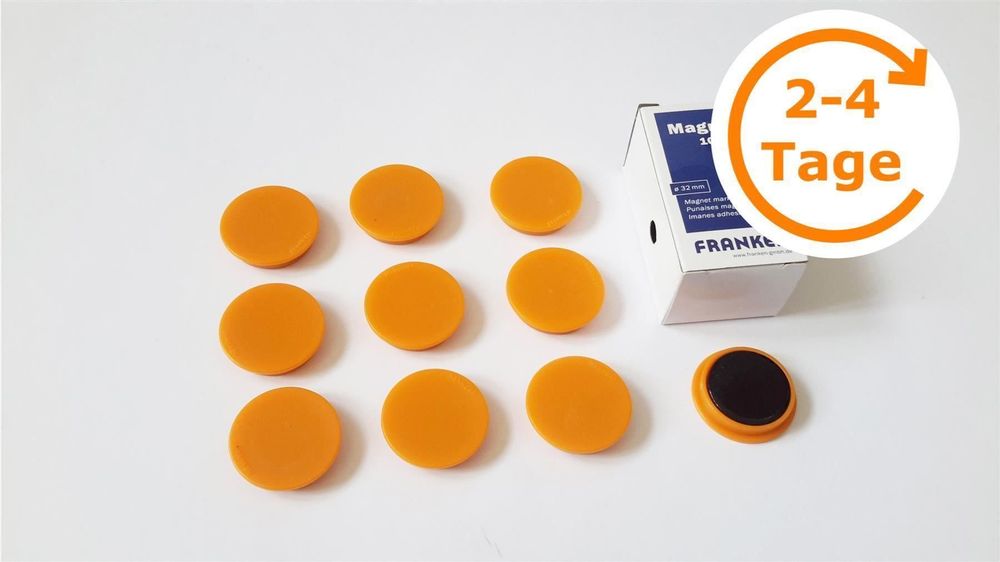 Magnete 10 Stück, 32 mm, orange | Kaufen auf Ricardo