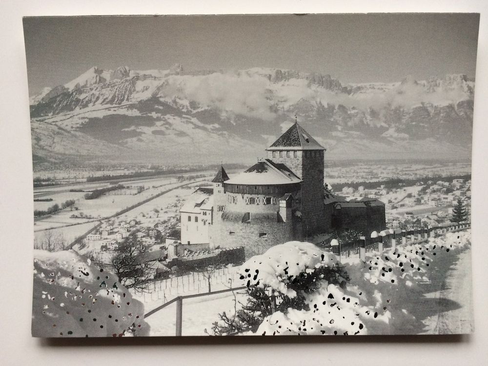 Winterliche Schloss - Vaduz - Kalenderpostkarte Glitzer 89 (Neu (gemäss Beschreibung)) in Grabs ...