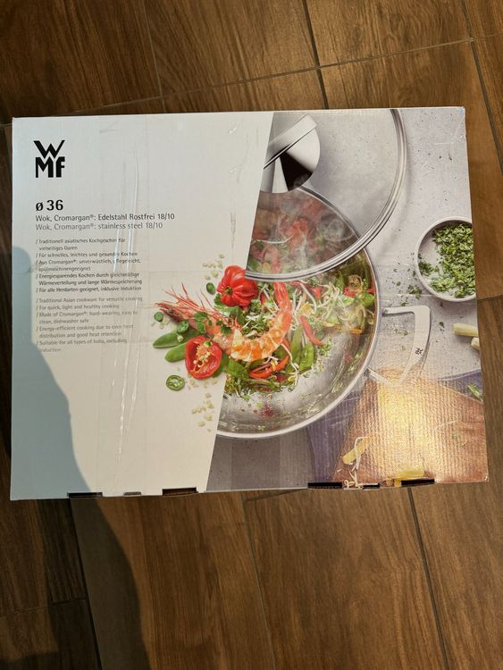 WMF Wok mit Glasdeckel, Cromargan 36 CM | Kaufen auf Ricardo