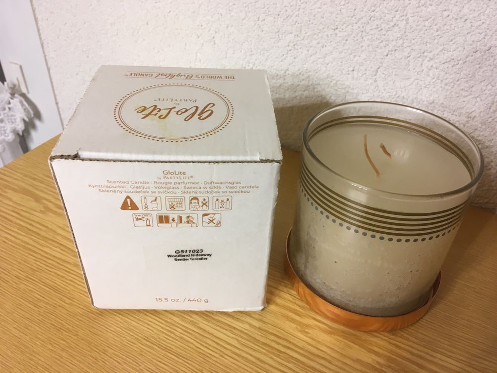 Partylite 2-Docht DWGlas «Versteckter Waldpfad» GloLite (Neu und ...