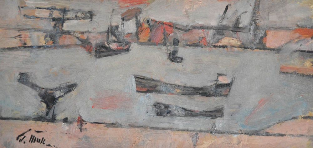 Walter Emil Müller. Hafen, 1955. Öl auf Papier (Gebraucht) in Zumikon für CHF 240 – mit ...